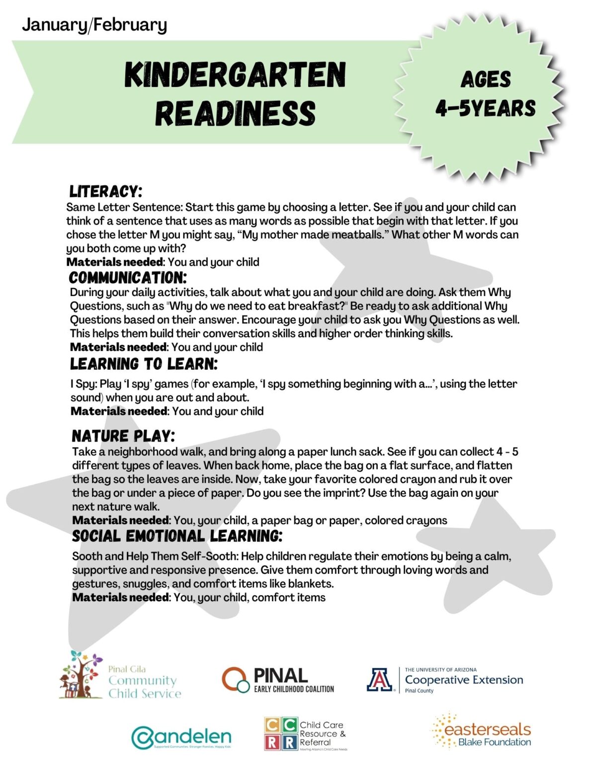 Kindergarten Readiness 4 – 5 Years Old – Fun Van supported by First ...